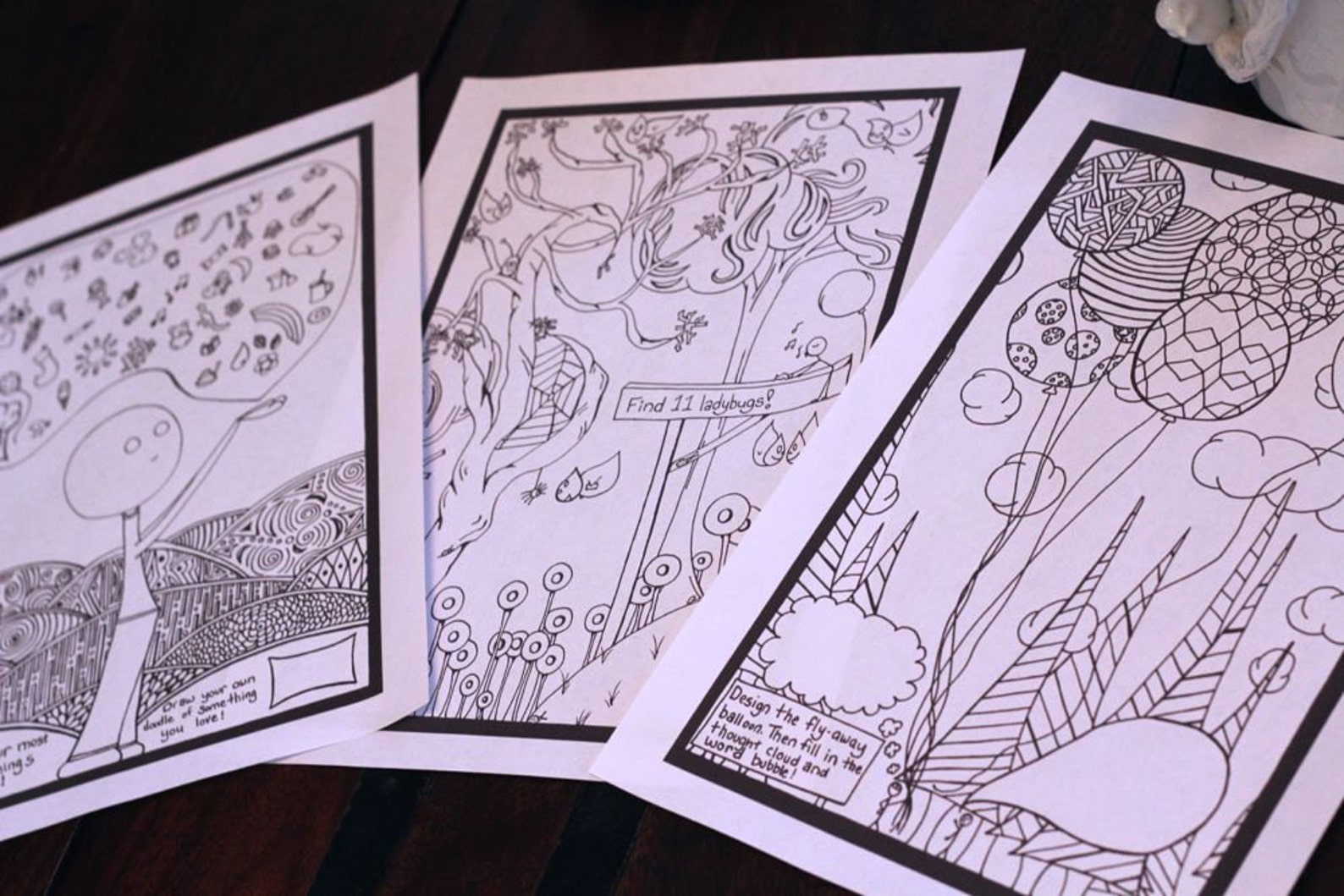 Set of 3 Kids Printable Activity Sheets Digital Coloring | Etsy