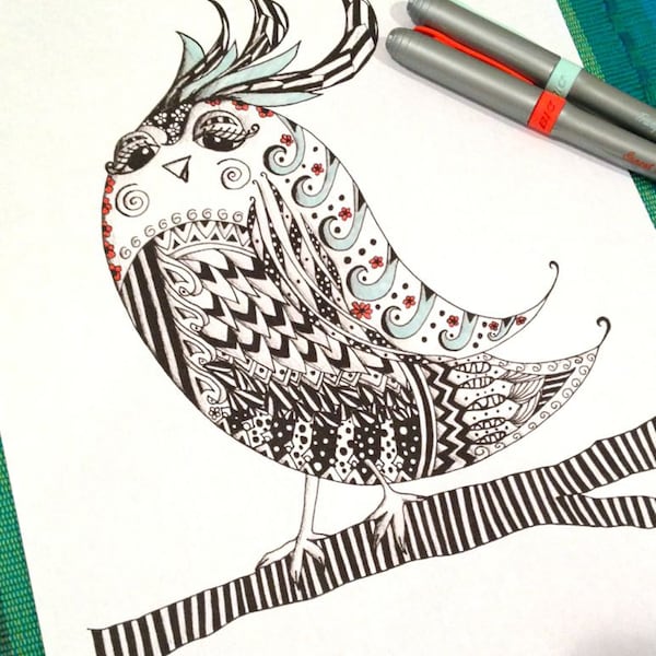 Zentangle Bird - Etsy