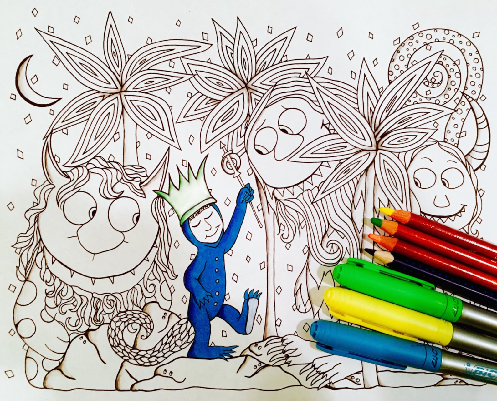 Where the Wild Things Are Inspired Coloring Page Kids Activity Instant ...