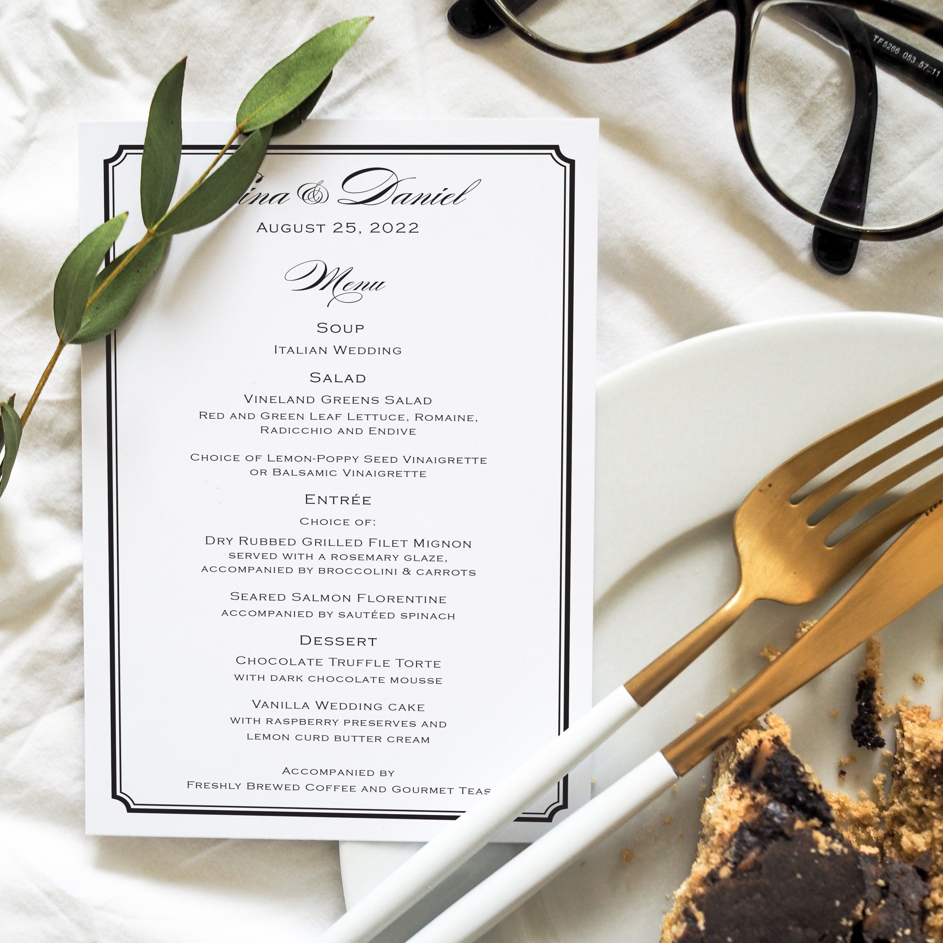 Formal Wedding Reception Dinner Menu, Amber | lupon.gov.ph