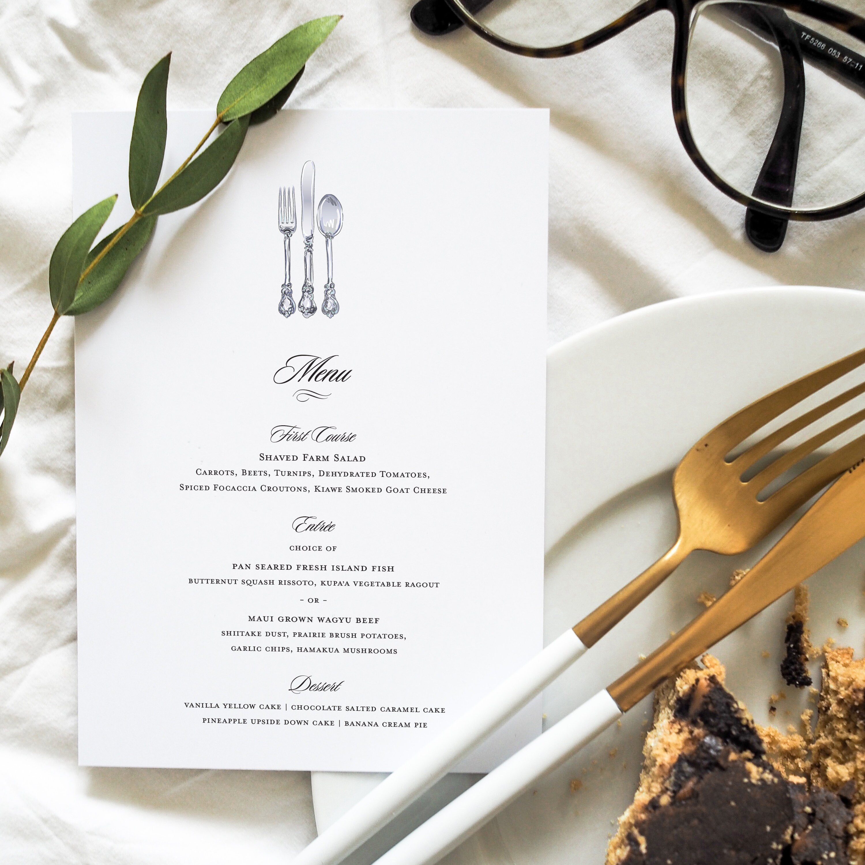 Afternoon Wedding Reception Menus
