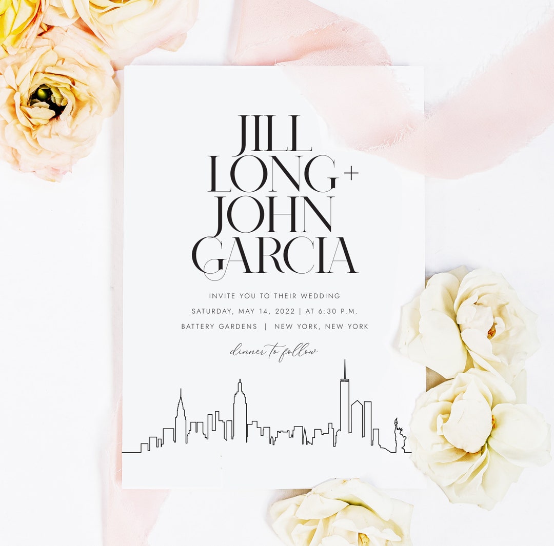 New York Wedding Invitation New York Wedding Invite - Etsy