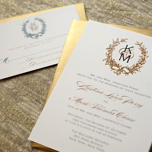 Gold Wedding Invite - Etsy