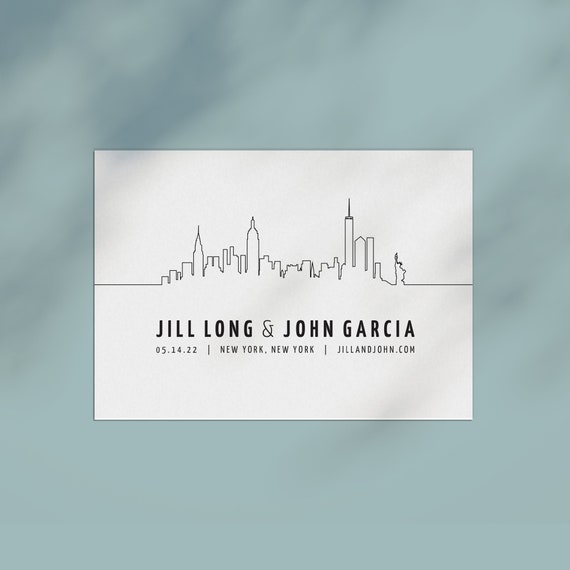 Paper & Party Supplies Invitations & Announcements New York Skyline ...