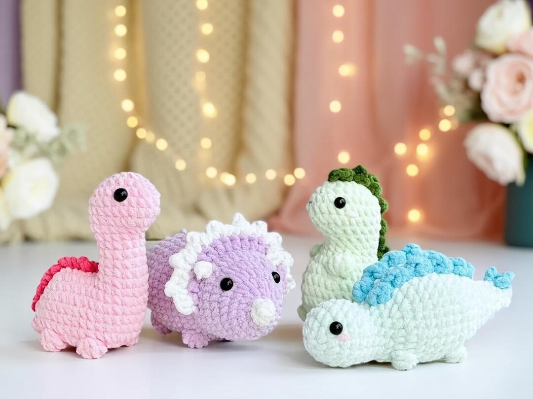 Dinosaur No Sew Crochet Pattern Bundle, Amigurumi Jurassic Set PDF ...