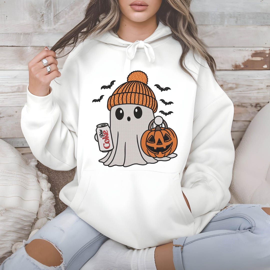 Spooky Soda Ghost Machine Embroidery Design: 6 Size Soda Halloween ...