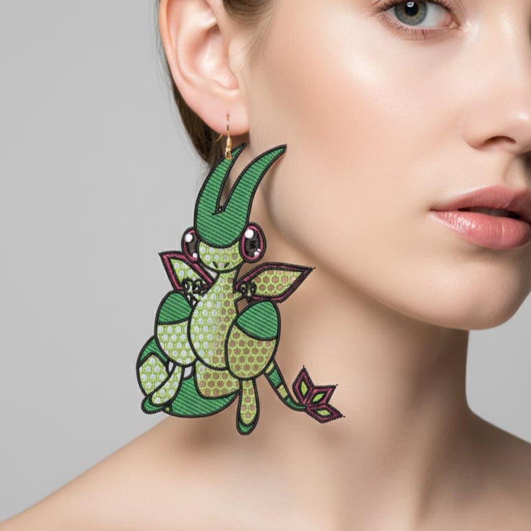 FSL Flygon Pokemon Earrings, Machine Embroidery Design, Flygon ...