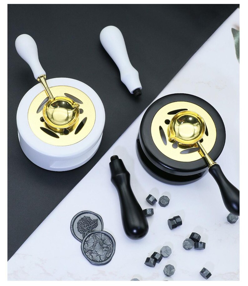 Wooden Wax Seal Stamp Furnace Kit, Melting Furnace/spoon/handle ...