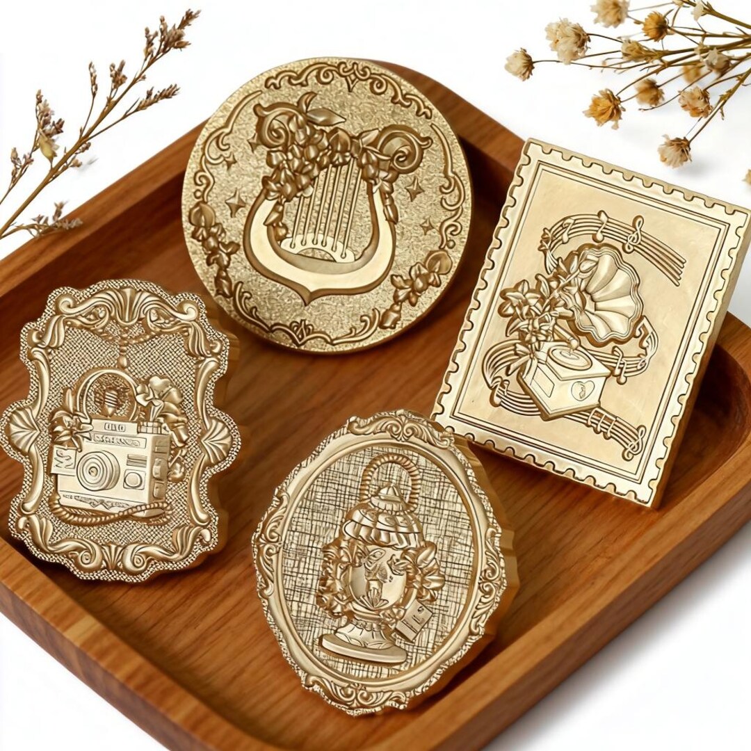 Retro Items Series Wax Seal Stamp,harp Seal,seal+handle- 2pcs,suitable ...