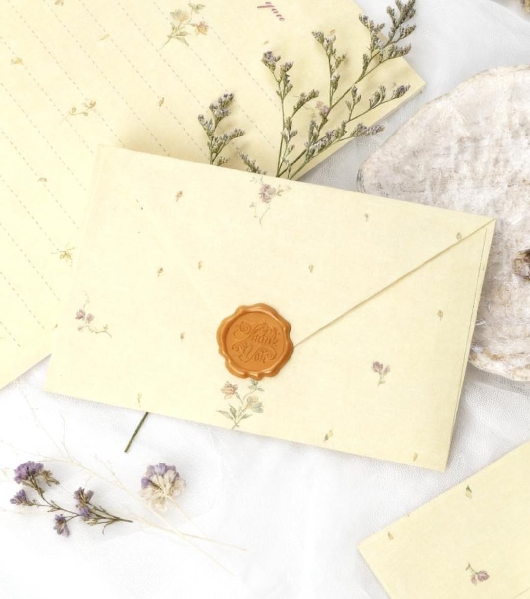 Floral Style Envelope Letter,retro Creative Lacquer Seal Sealed ...