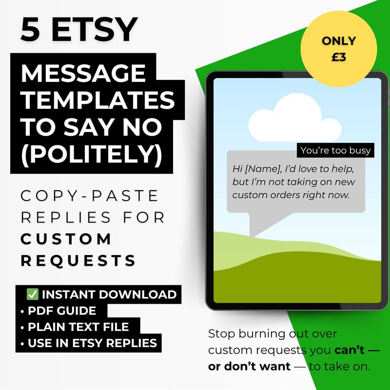 Etsy Message Template - Etsy UK