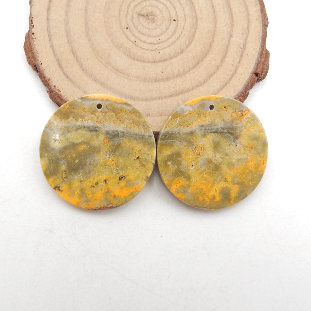 New Natural Bumble Bee Stone Round Gemstone Earrings, Stone for ...