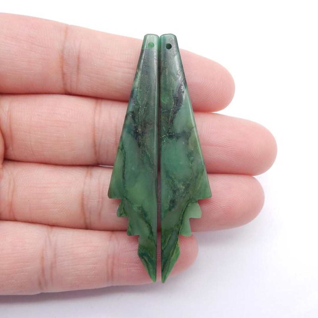 New Design! Natural African Jade Saw Shape Earring Beads, Gemstone ...