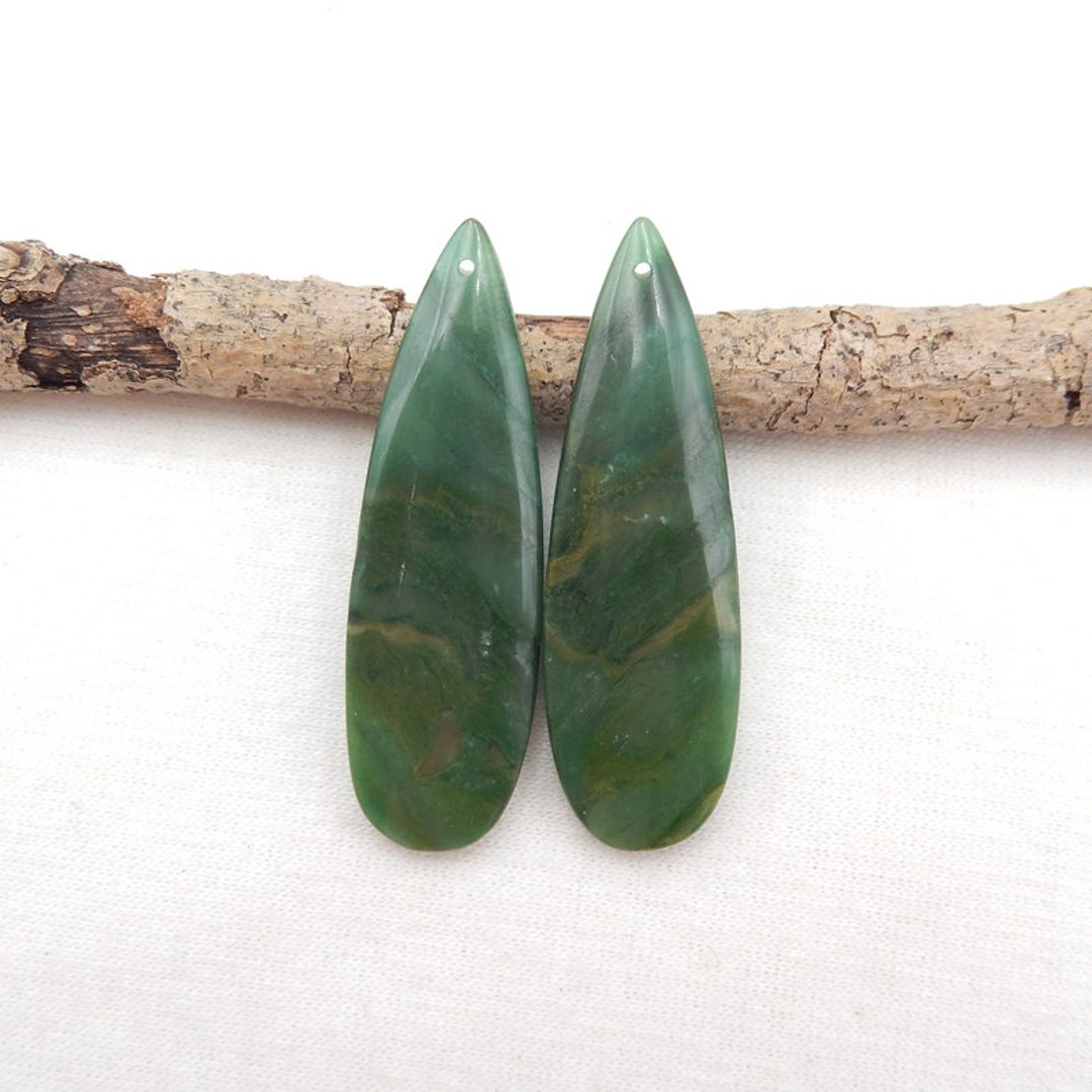 Natural African Jade Teardrop Earrings Stone Pair, Stone for Earrings ...