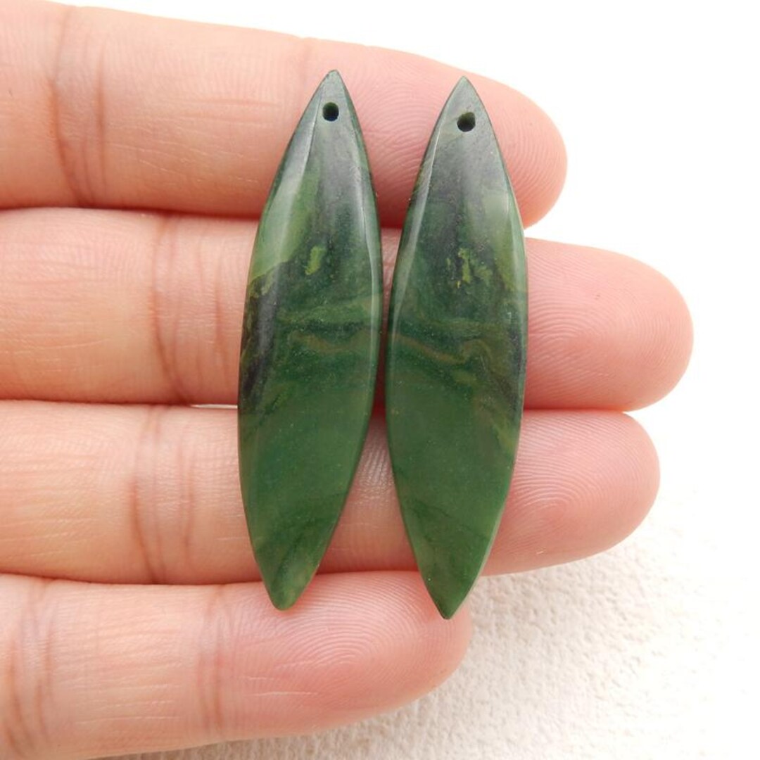 New Natural African Jade Marquise Gemstone Earrings Stone Pair, Stone ...