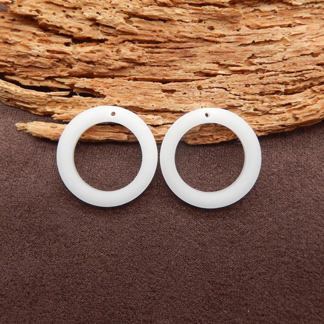 New Design! White Jade Round Gemstone Earring, Stone for Earrings ...