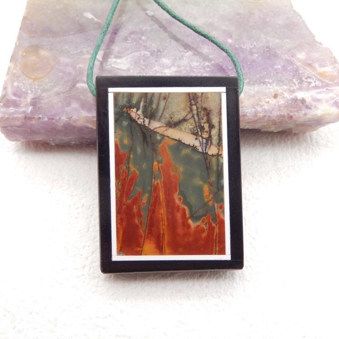 Natural Multi-color Picasso Jasper, Obsidian Rectangle Gemstone ...