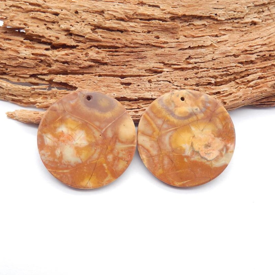 New Orbicular Rhyolite Birds’eye Jasper Round Gemstone Earrings Bead ...