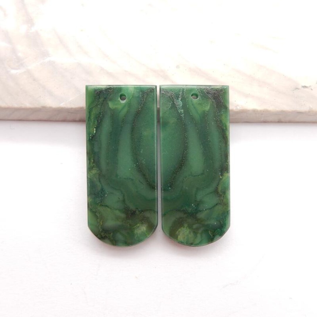 New Design! Natural African Jade U Shaped Earring Beads, Gemstone ...