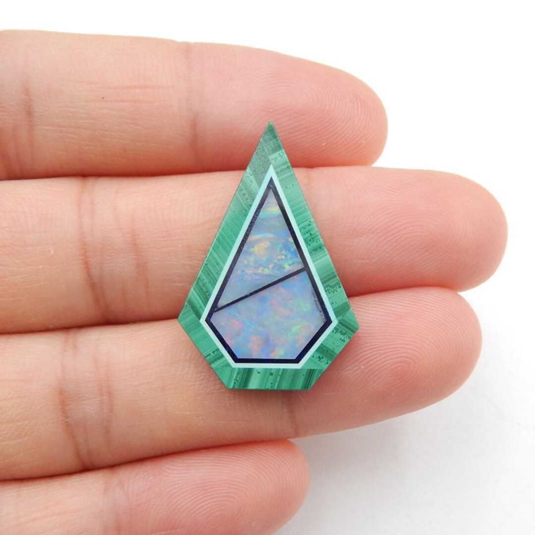 Quality Malachite, Lapis Lazuli and Opal Intarsia Cabochon for Jewelry ...