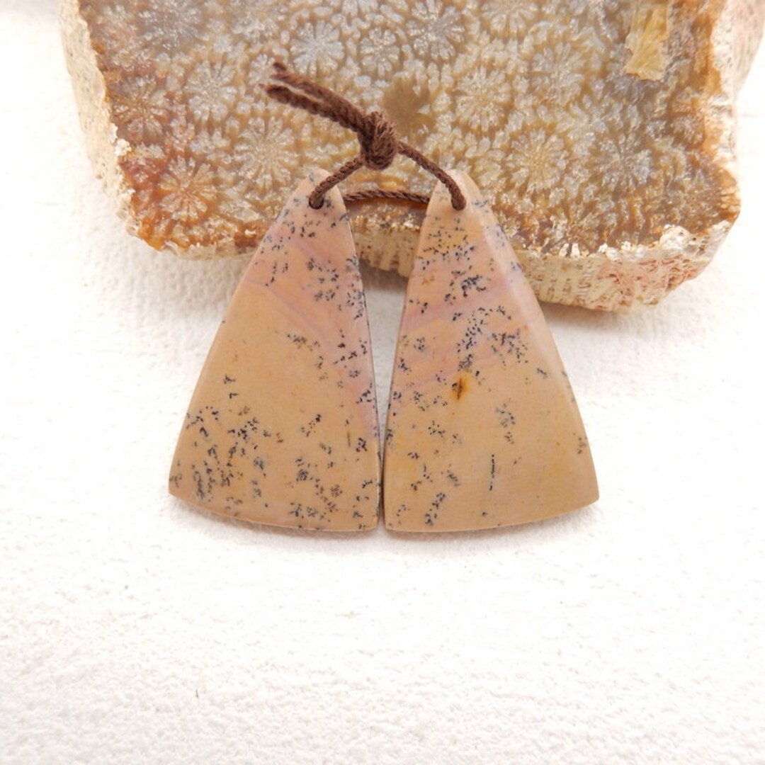 New Natural Chohua Jasper Triangle Gemstone Earrings Beads, 31x19x4mm ...