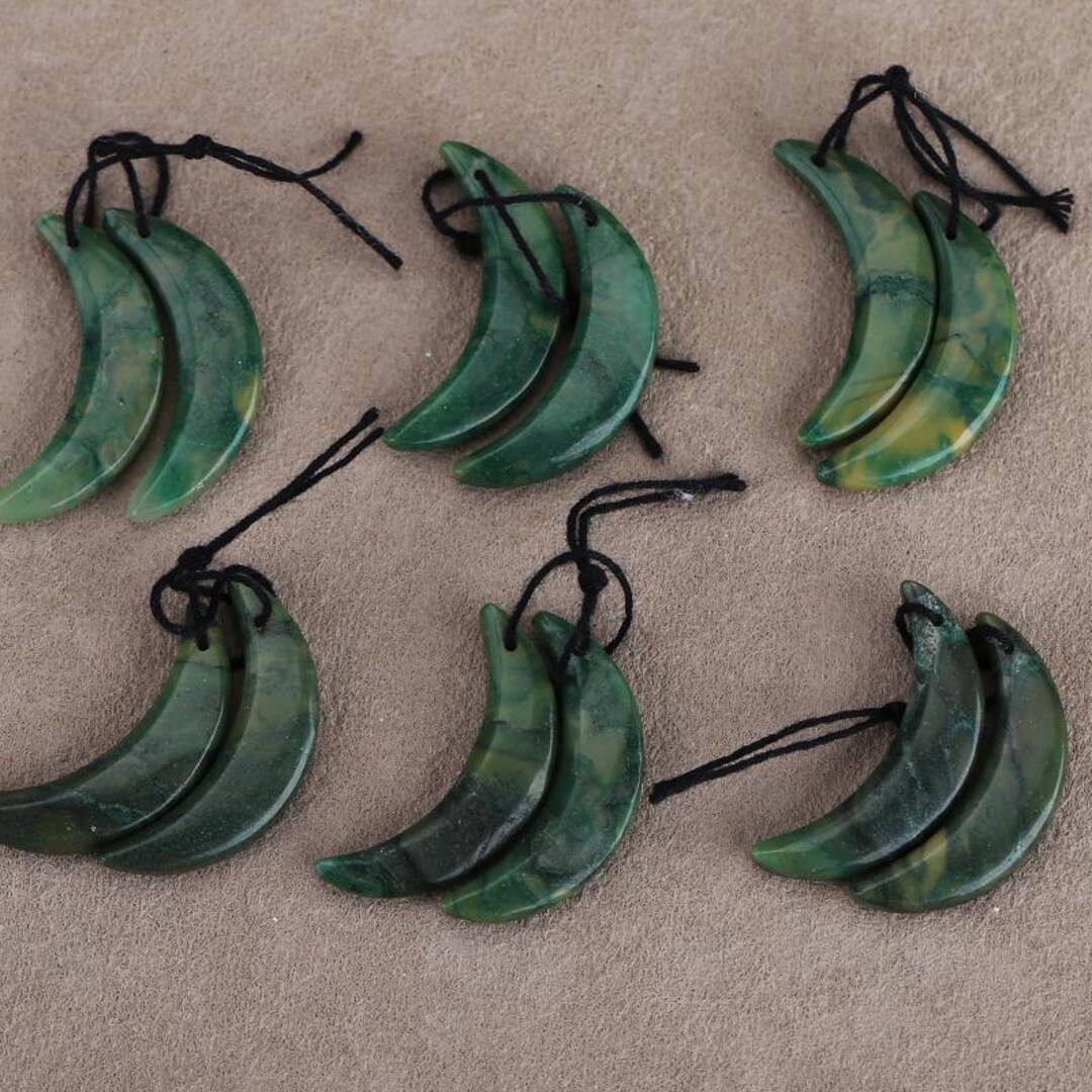 Natural African Jade Moon Shape Fashion Women Earring Bead, Random Pick ...
