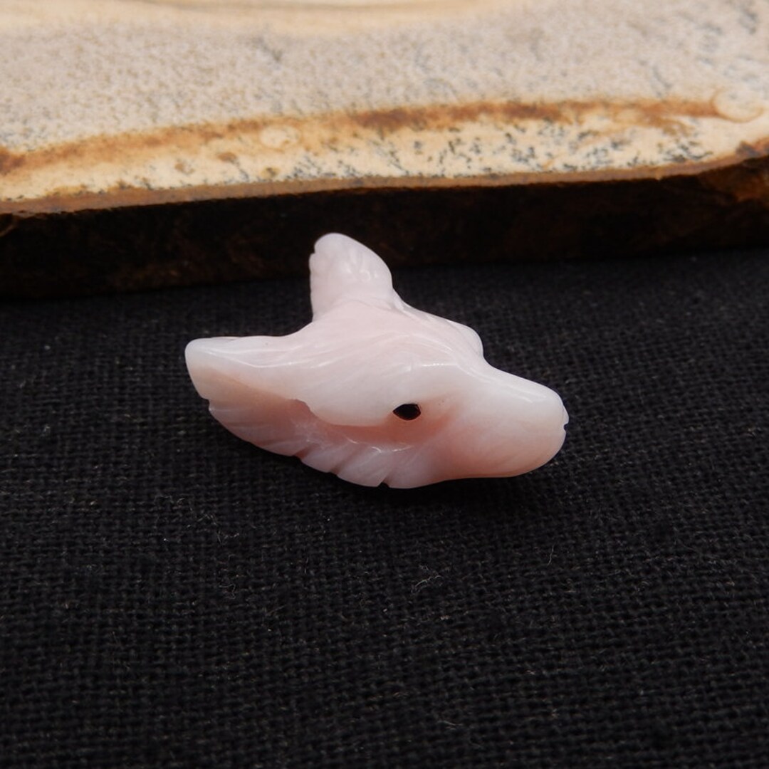 Handmade Pink Opal Carved Wolf Head Pendant Bead, 24x17x10mm, 3.1g-w11336 - Etsy