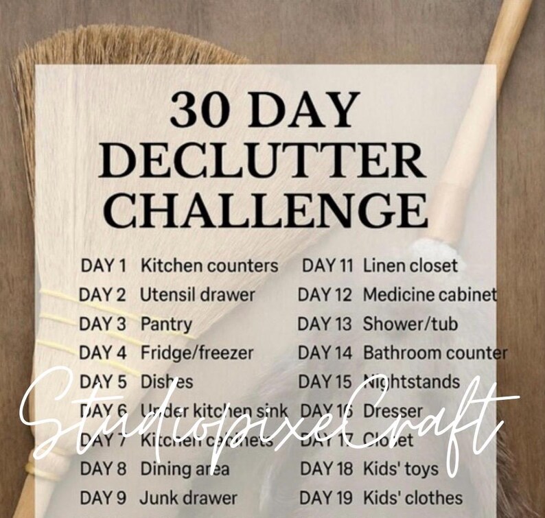30 Day Declutter Challenge Printable | A4 PDF Digital Download | Home ...