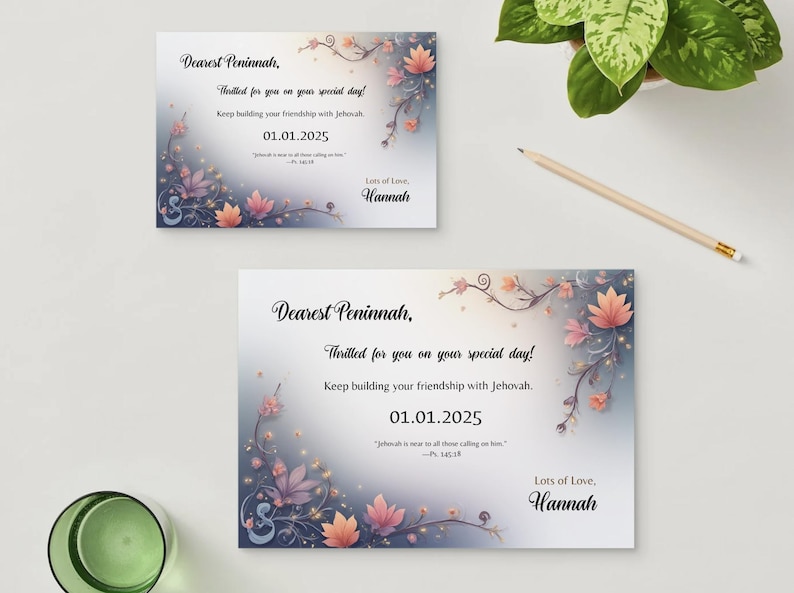 Editable JW Baptism Card Bundle – Canva Template – Printable Spiritual ...
