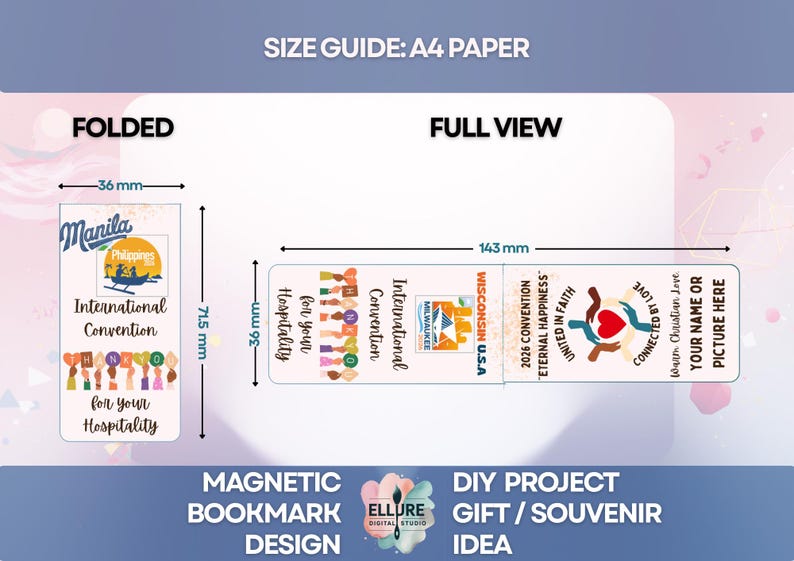 2026 Eternal Happiness Printable Magnetic Bookmark for DIY Project | A4 ...