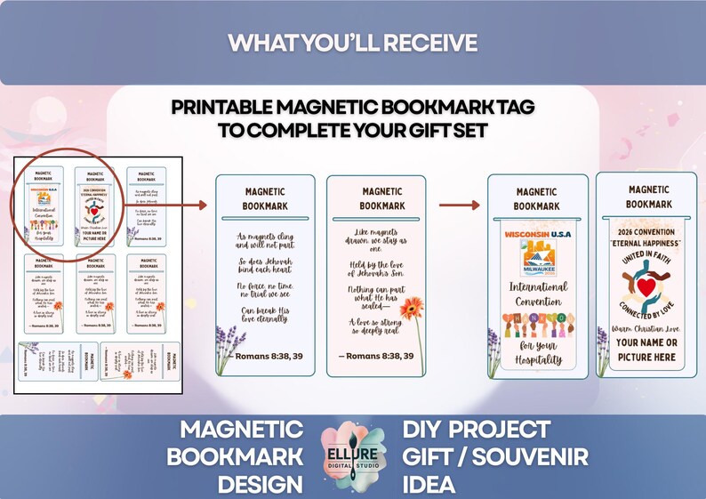 2026 Eternal Happiness Printable Magnetic Bookmark for DIY Project | A4 ...
