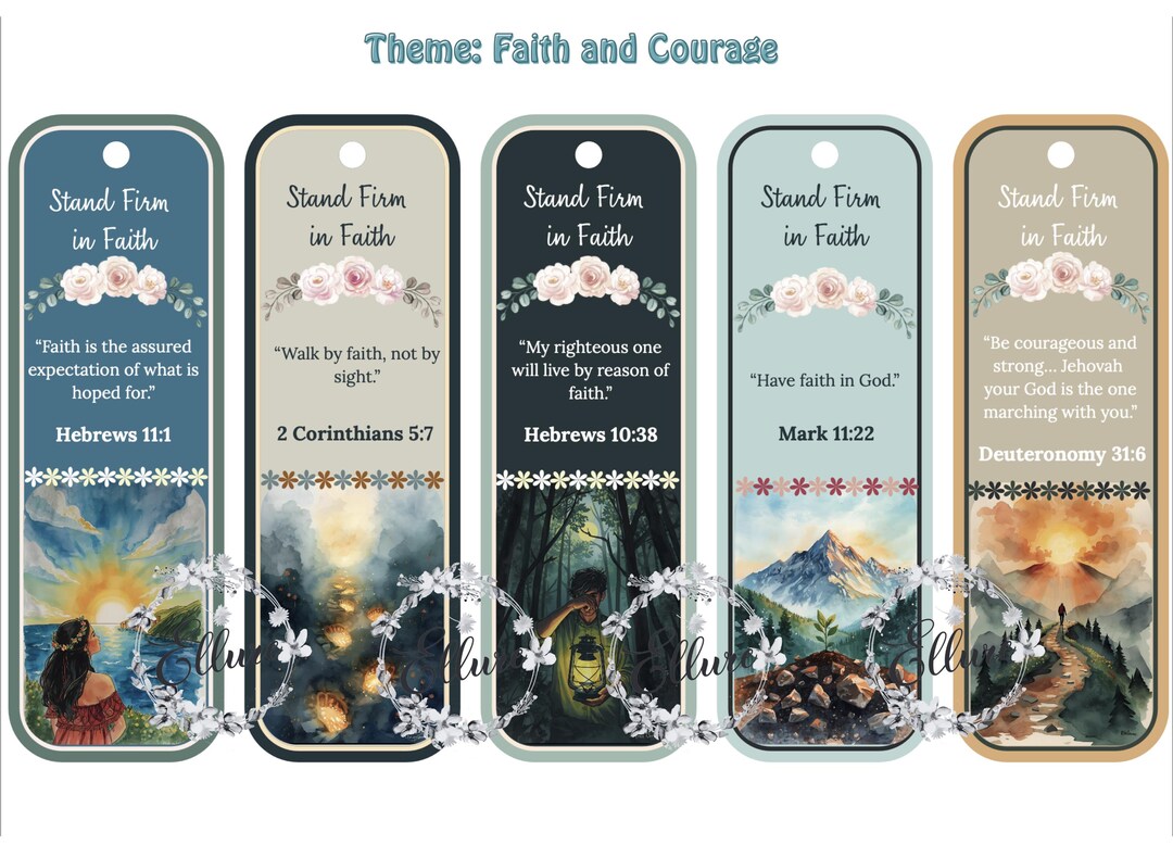 Faith and Courage JW Bookmarks : Inspiring Scriptures, JW Gift (digital ...