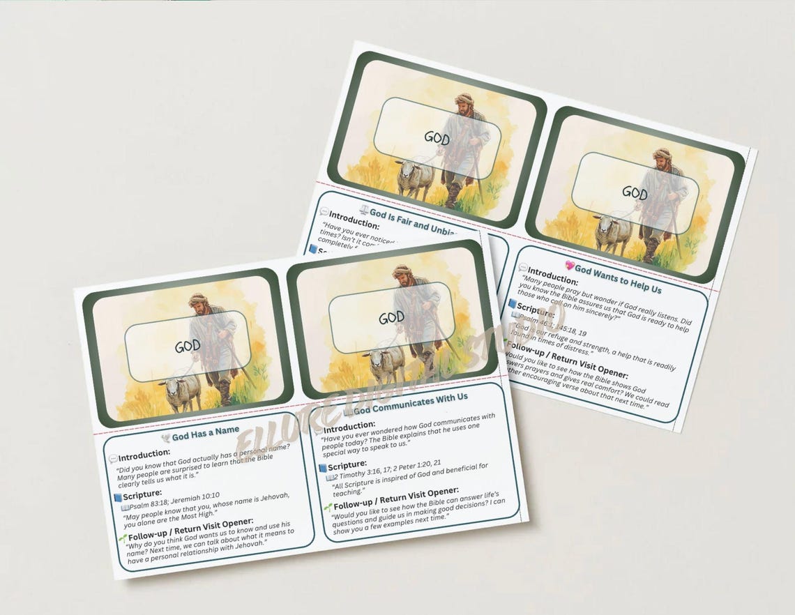 JW Ministry Flashcards | Kids & Publisher Bible Teaching Aids | God - Etsy