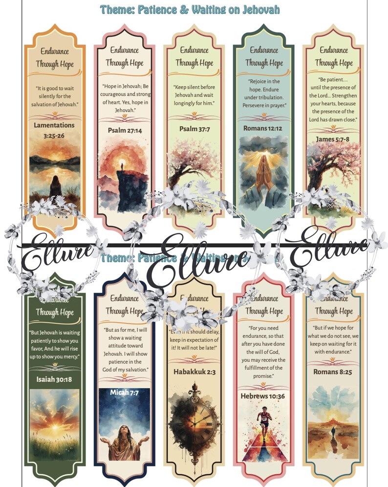 Waiting on Jehovah JW Bookmarks : Encouraging Scriptures, JW Gift ...
