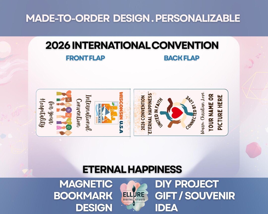 2026 Eternal Happiness Printable Magnetic Bookmark for DIY Project | A4 ...