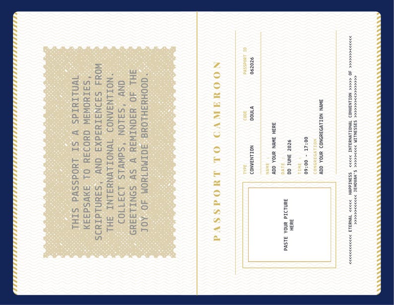 2026 “eternal Happiness” International Convention Passport Keepsake ...