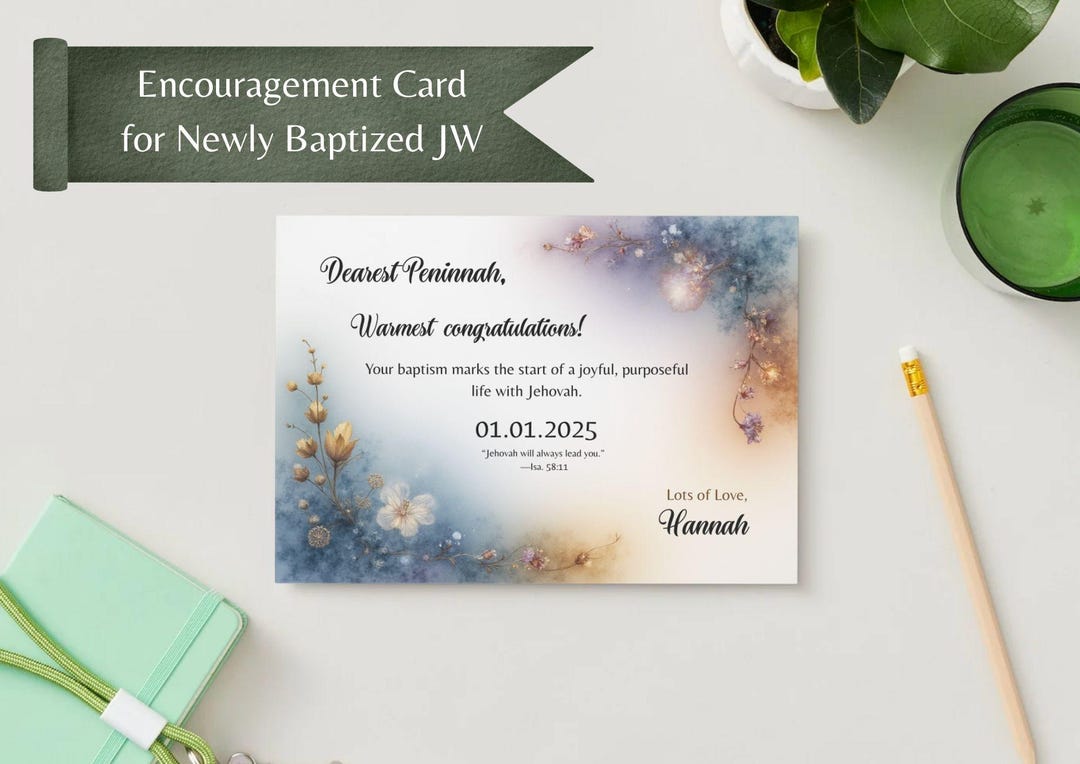 Editable JW Baptism Card Bundle – Canva Template – Printable Spiritual ...