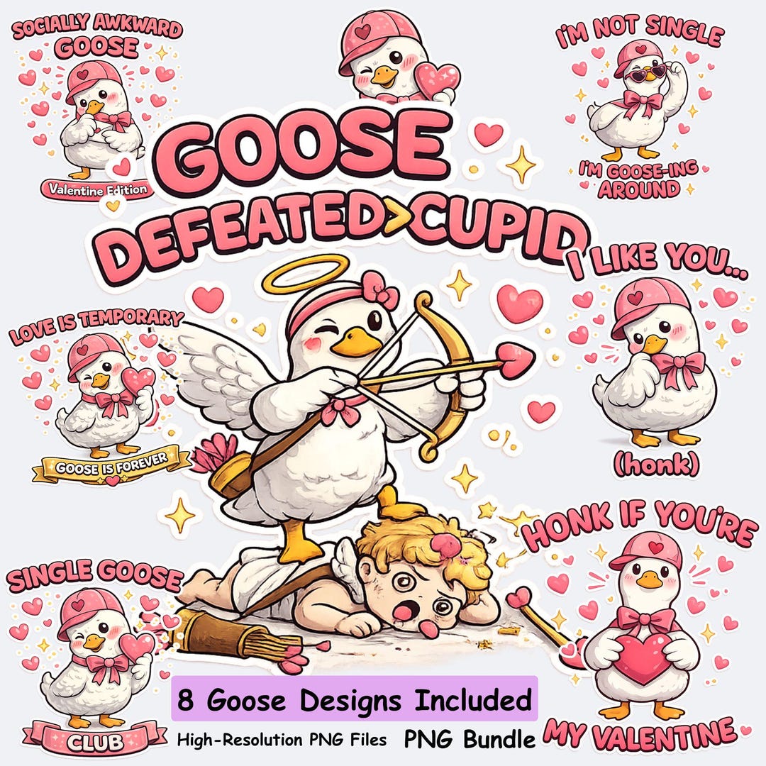 Awkward Goose PNG Bundle, Funny Goose Quotes Collection, Single Goose ...