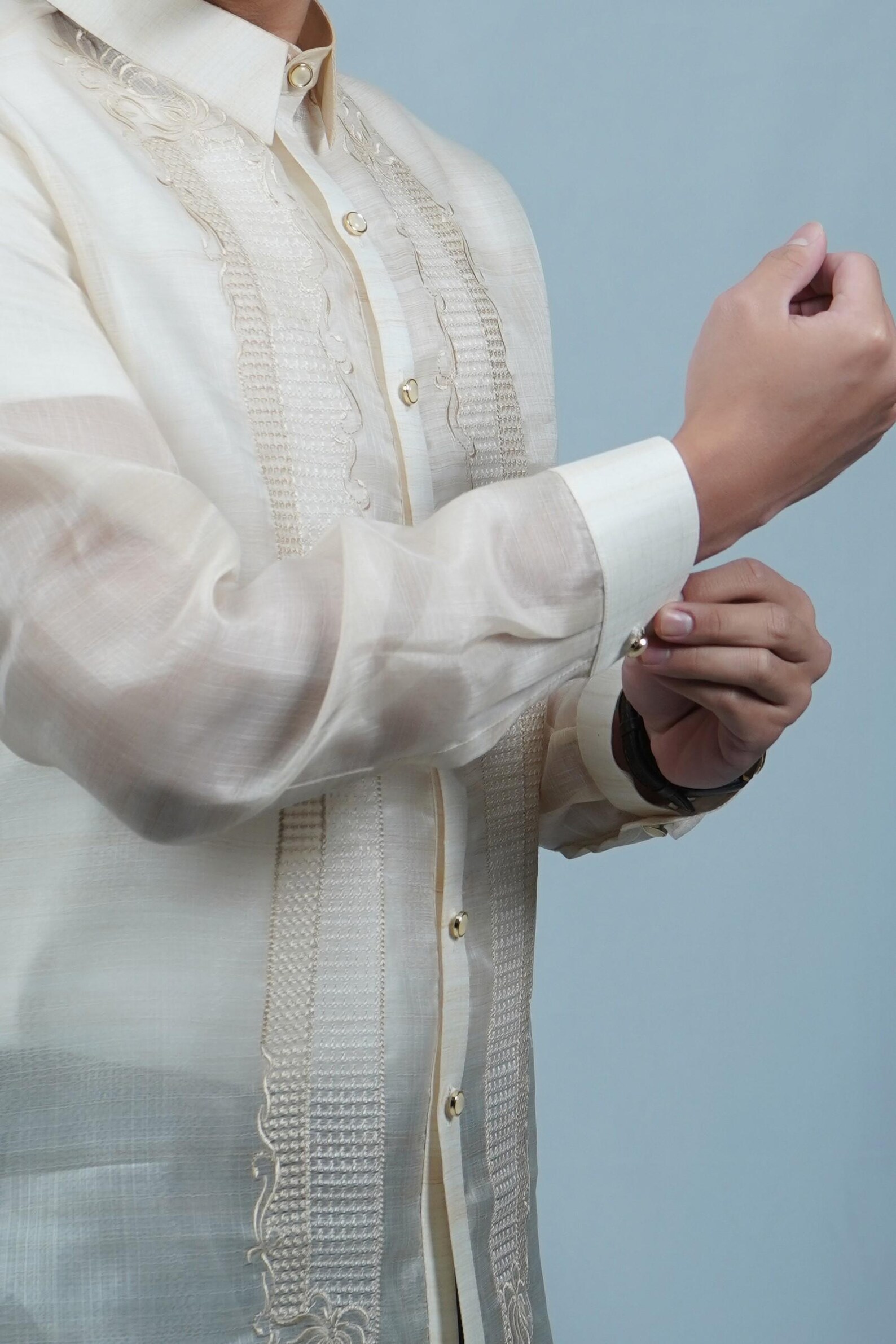 Barong Tagalog for Men | Piña Cocoon Sports Collar Full-open ...