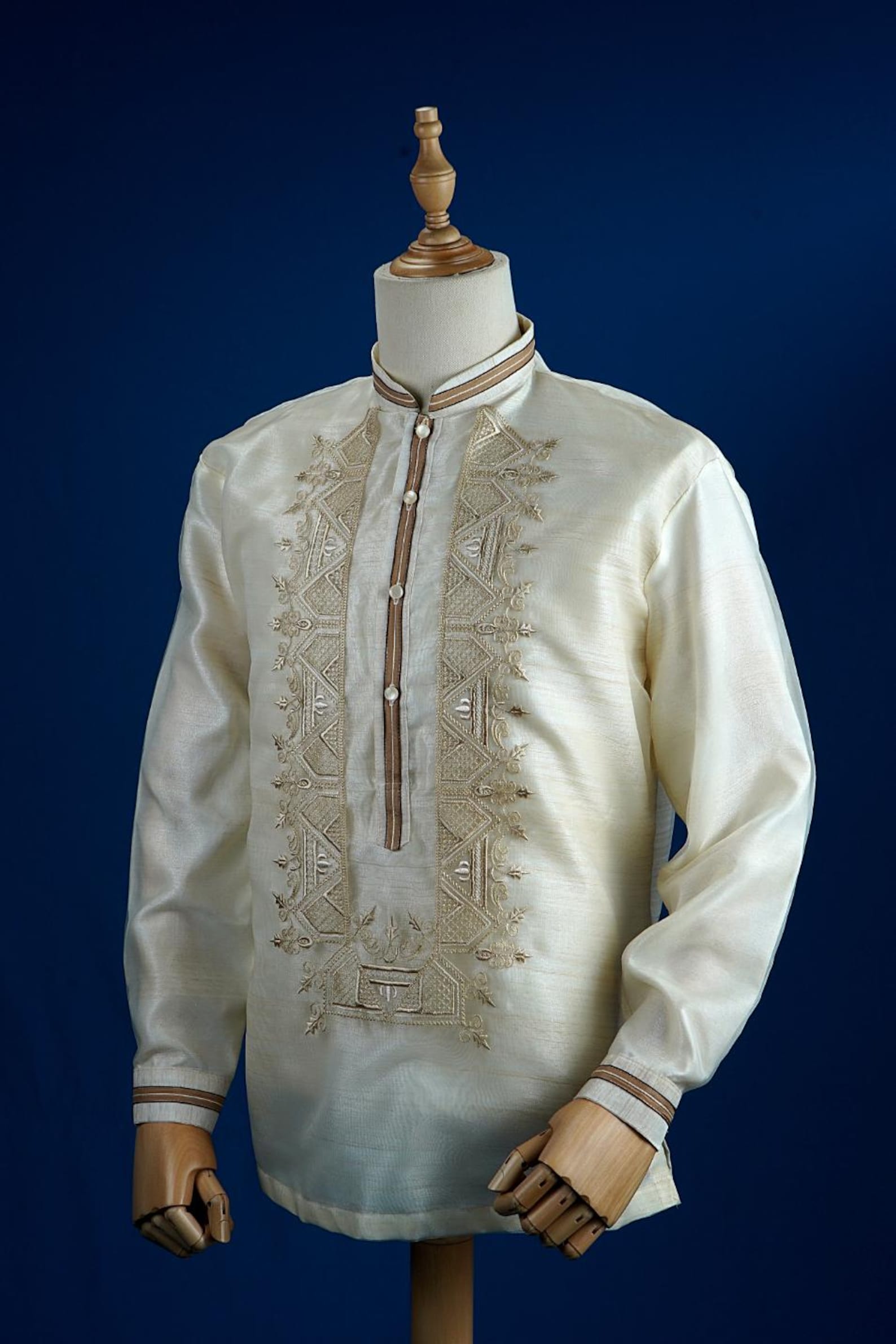 Barong Tagalog for Men | Piña Organza Pintax Chinese Collar - Gabo2570 ...