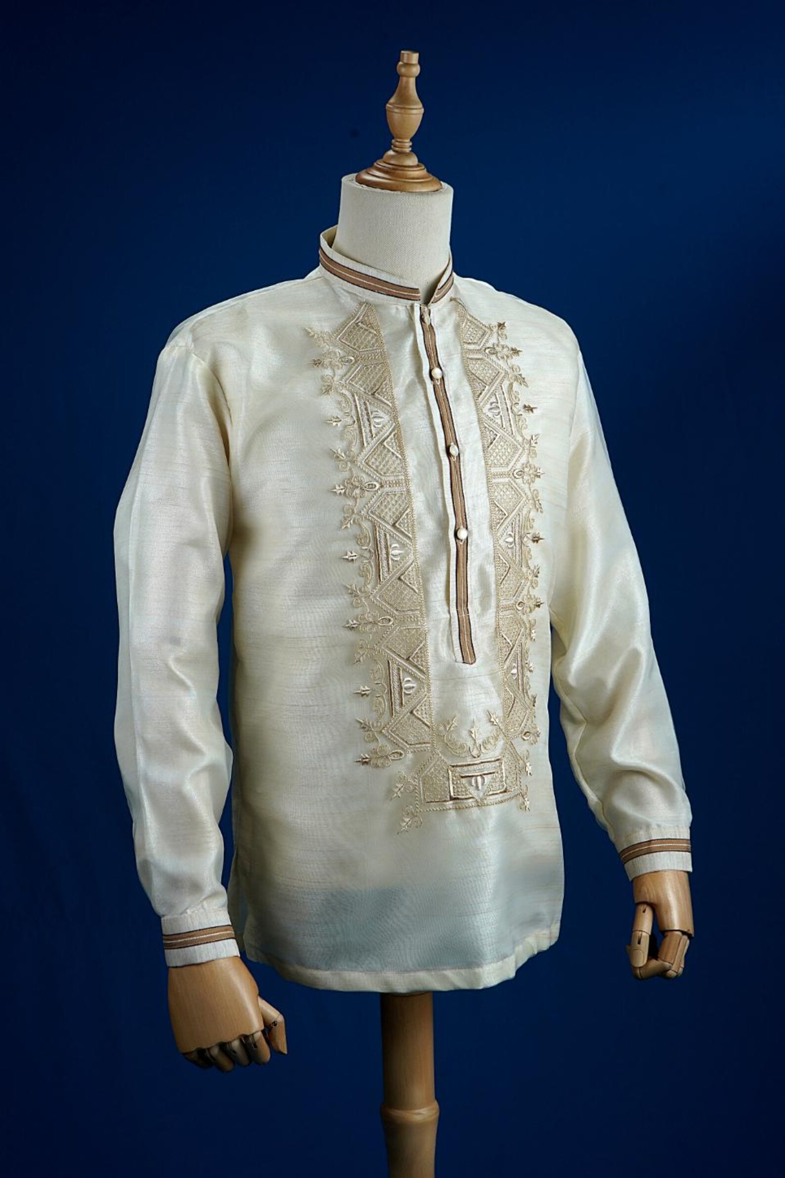 Barong Tagalog for Men | Piña Organza Pintax Chinese Collar - Gabo2570 ...