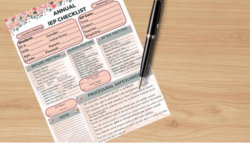 Annual IEP Checklist - Etsy