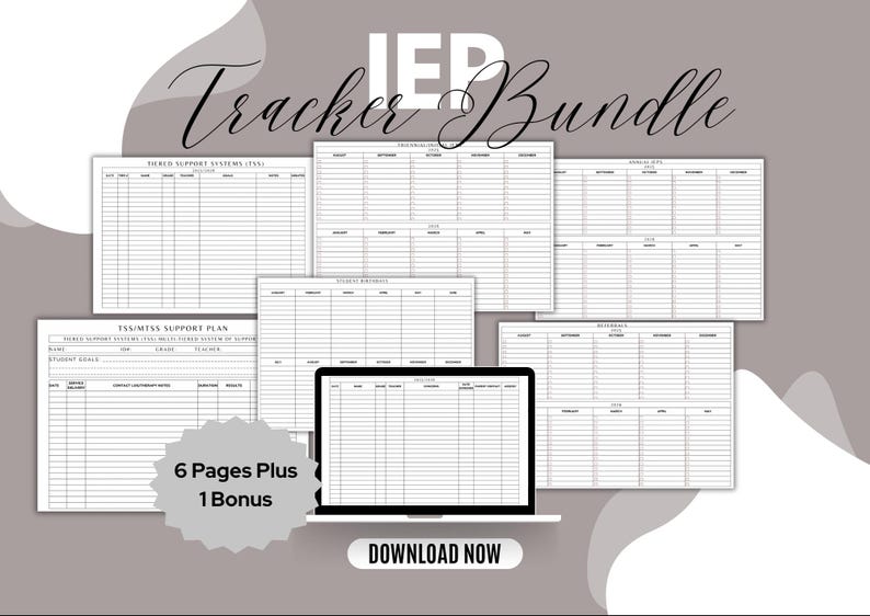 IEP Tracker Bundle, Special Education Planning Tools (PDF) - Etsy