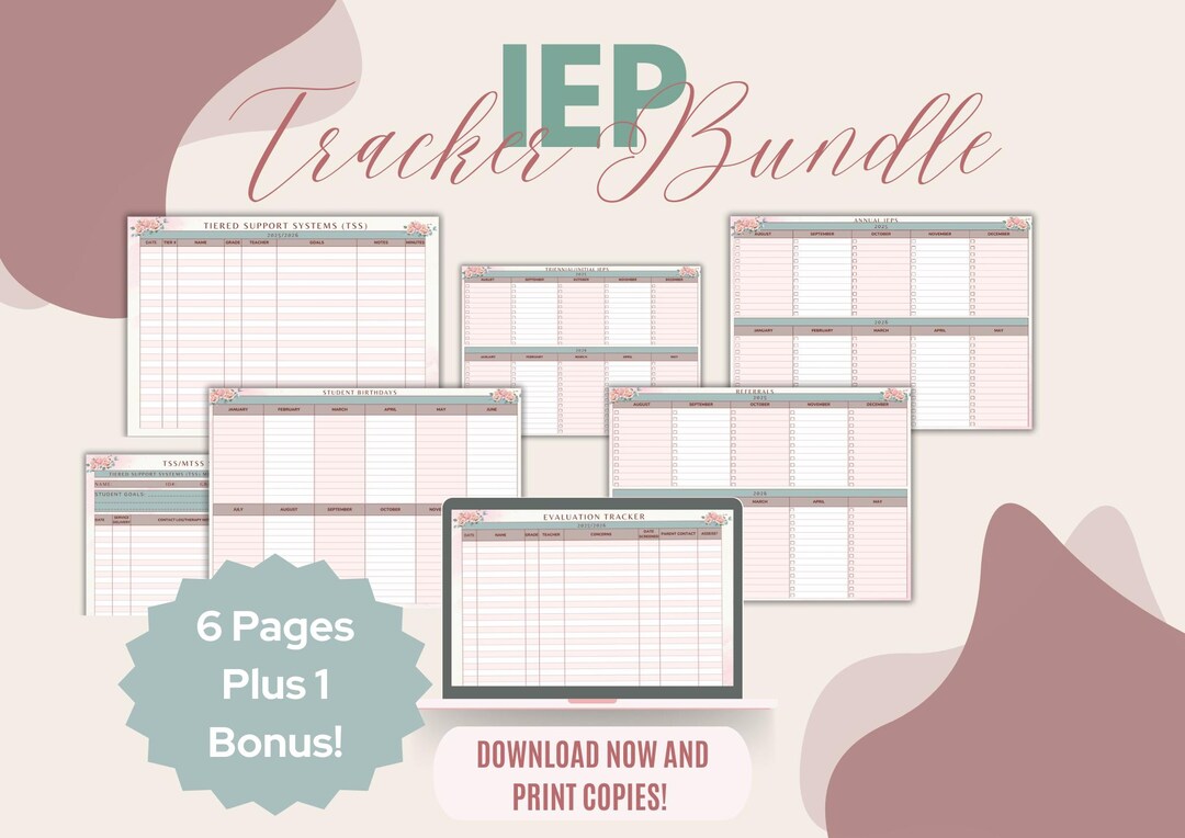 IEP Tracker Bundle, Special Education Planning Tools, Annual and ...
