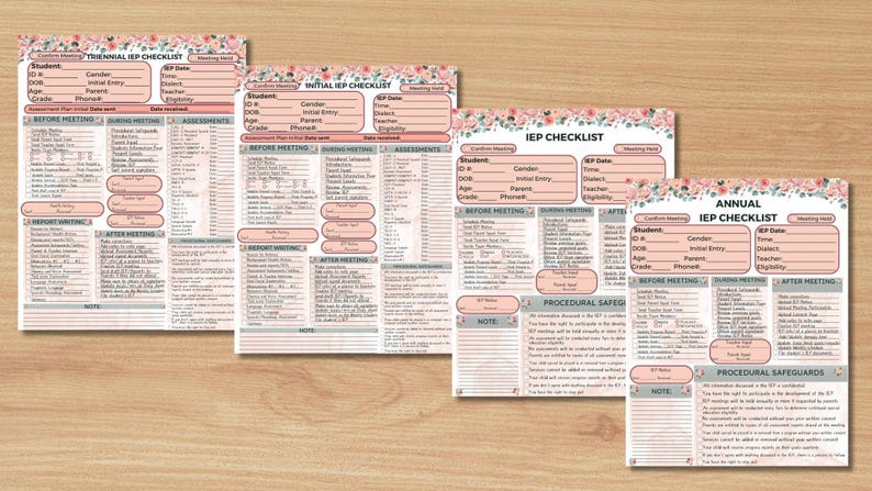 Printable IEP Checklist Bundle, SLP SPED Forms (digital Download) - Etsy