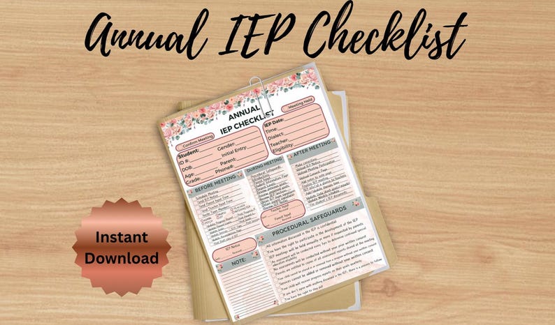 Annual IEP Checklist - Etsy