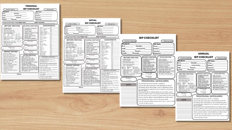 SLP SPED IEP Checklist Bundle, Initial, Annual, Triennial (printable ...