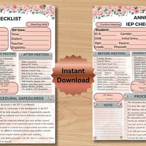 Printable IEP Checklist Bundle, SLP SPED Forms (digital Download) - Etsy