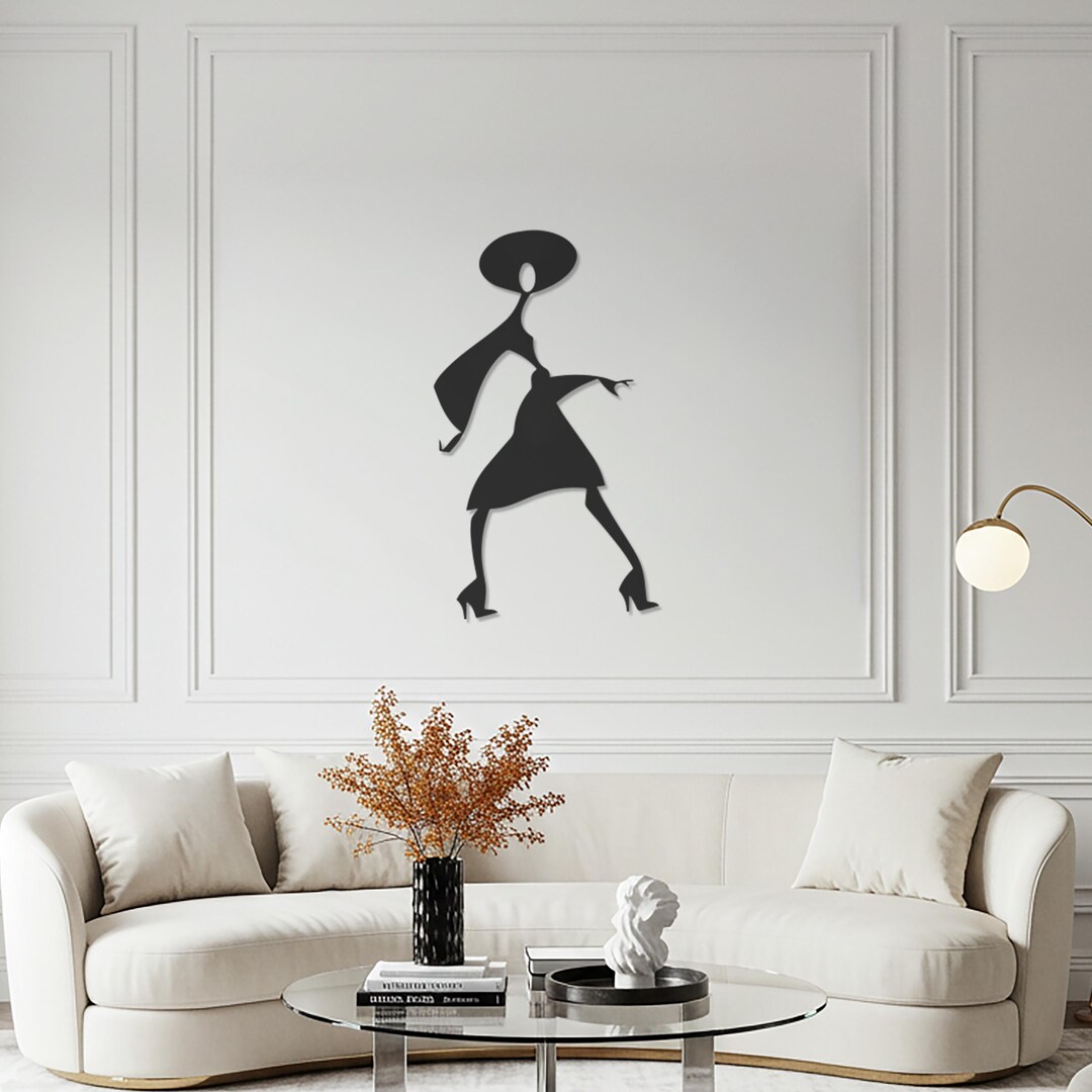 Abstract Woman Metal Wall Art, Modern Silhouette Fashion Design ...