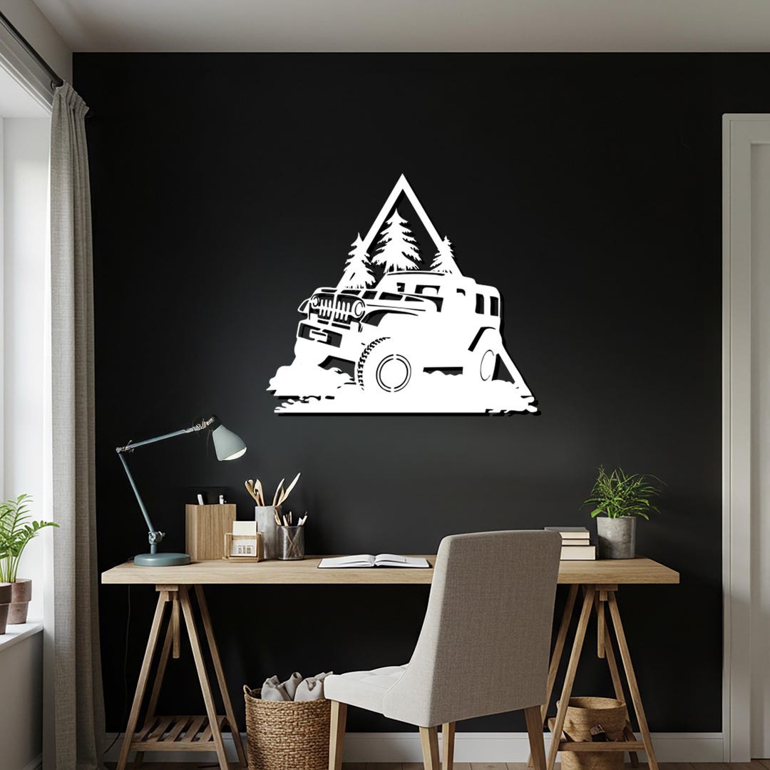 Off-road Jeep Metal Wall Art, Mountain Adventure Decor, 4x4 Truck Wall ...